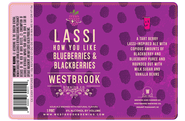 Photo of Westbrook Lassi How You Like Blueberries & Blackberries beer Label