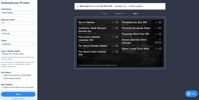 Create a digital beer menu with one click