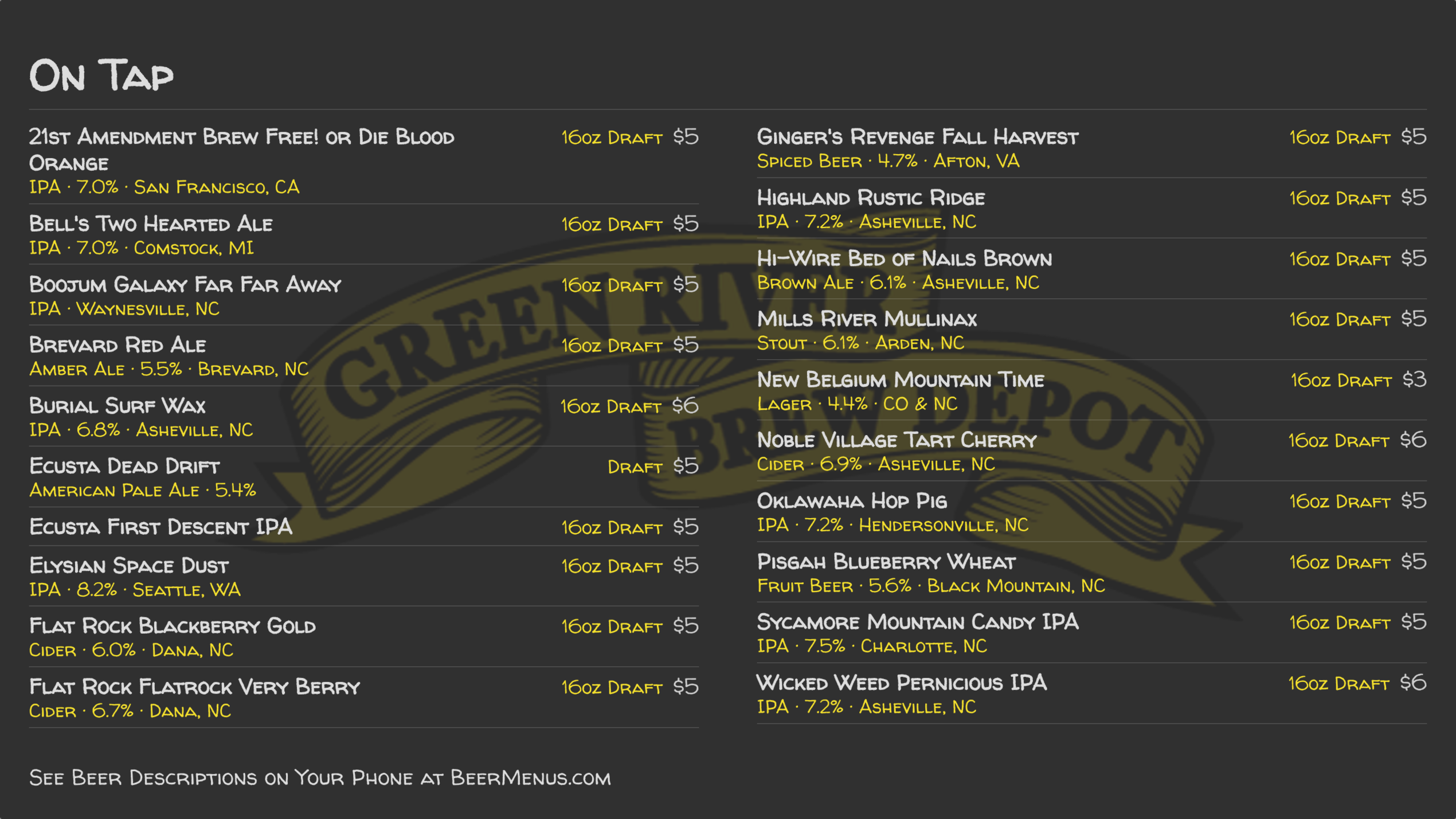 Create a digital beer menu with one click