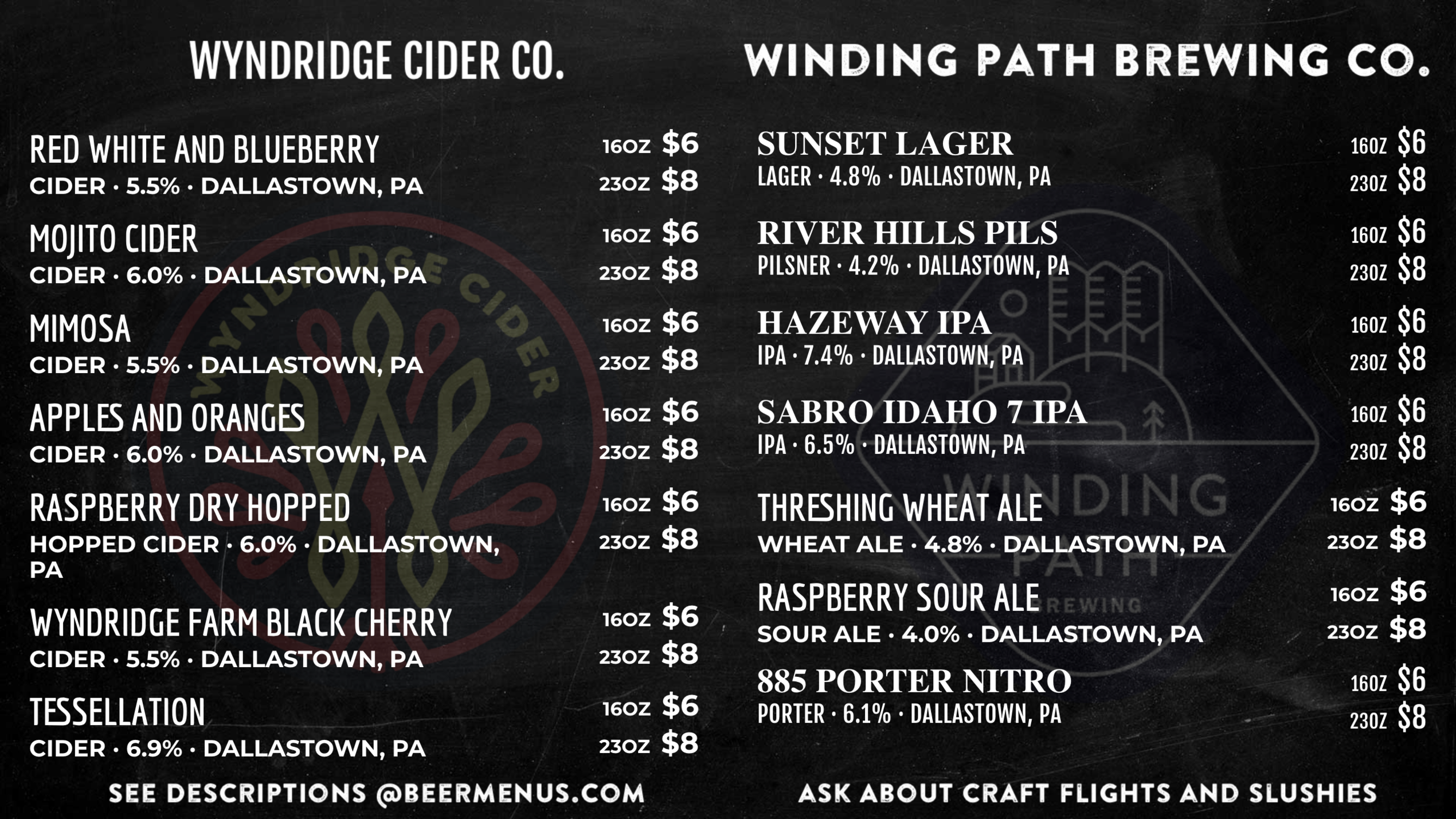 Create a print beer menu with one click