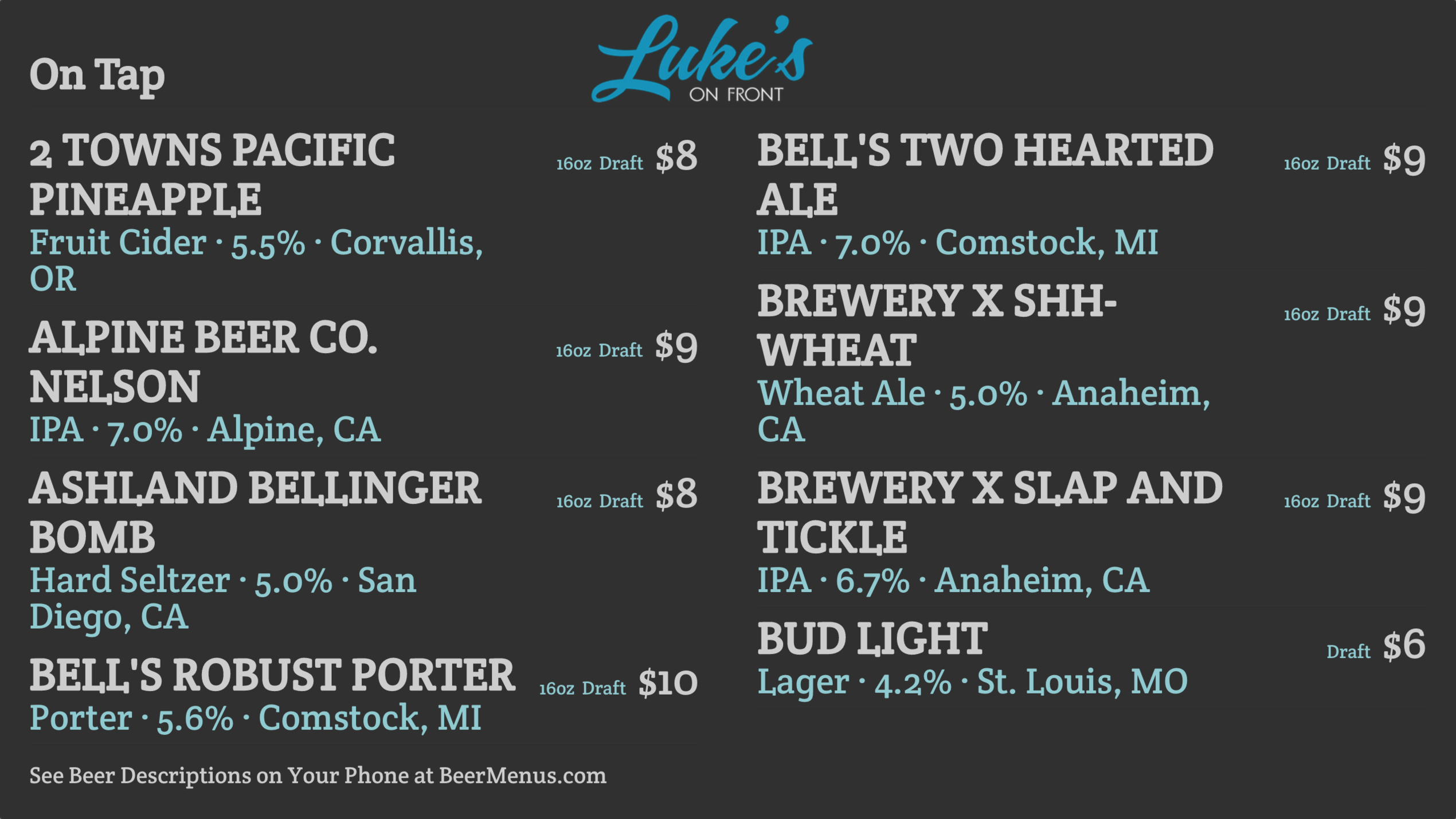 Create a digital beer menu with one click