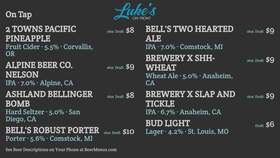 Create a digital beer menu with one click