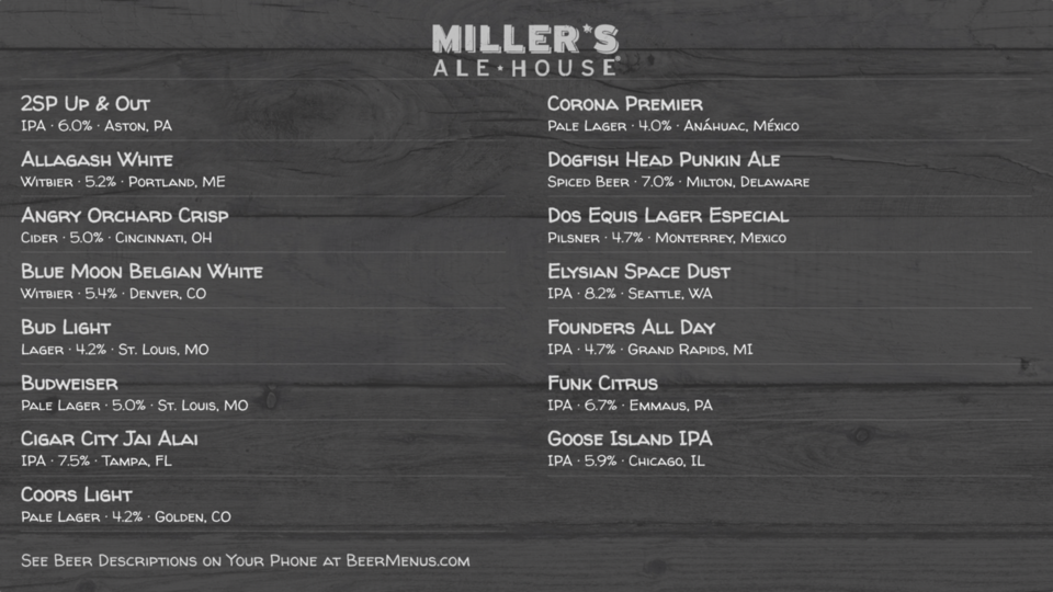 Create a print beer menu with one click