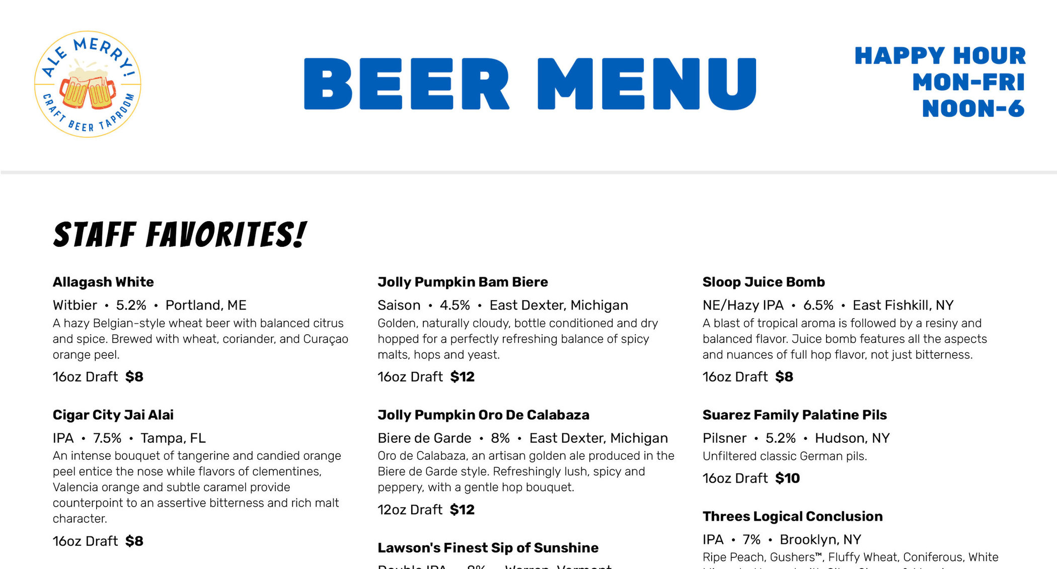 11 beer menu ideas for bars and restaurants