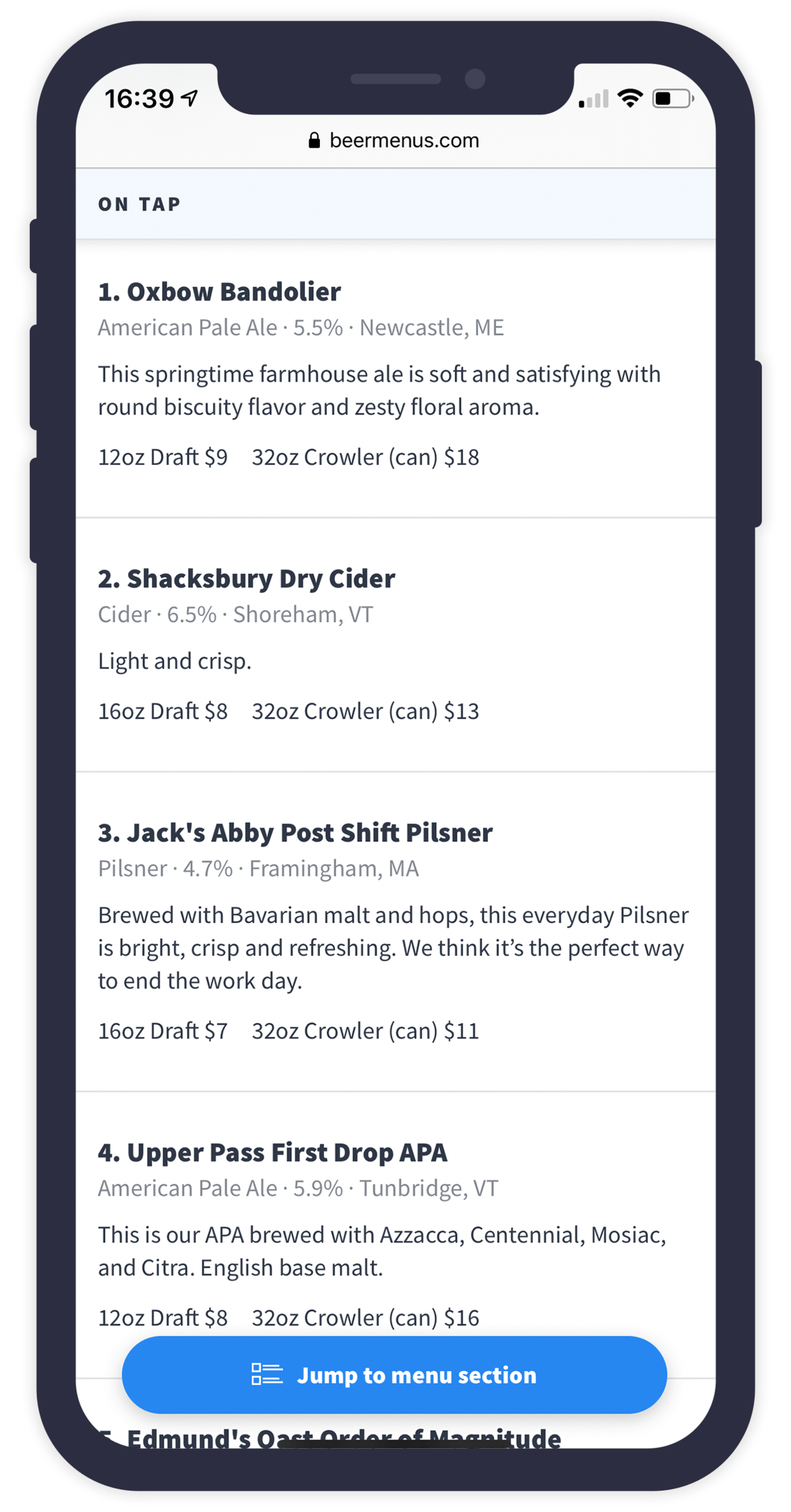 Create a digital beer menu with one click