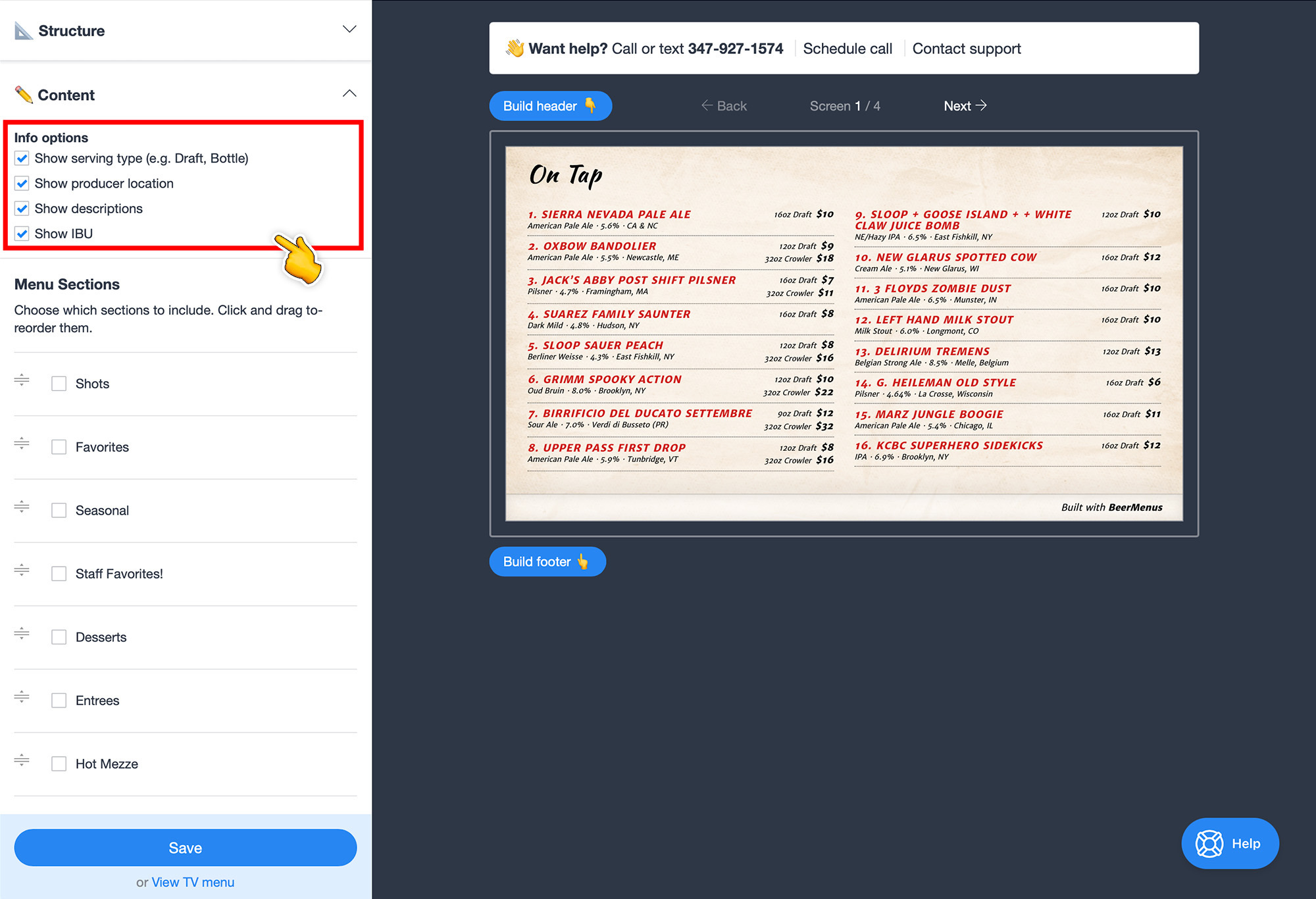 Create a digital beer menu with one click