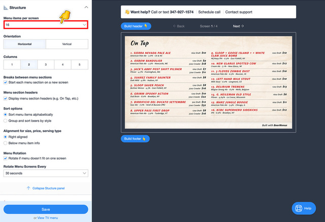 Create a digital beer menu with one click