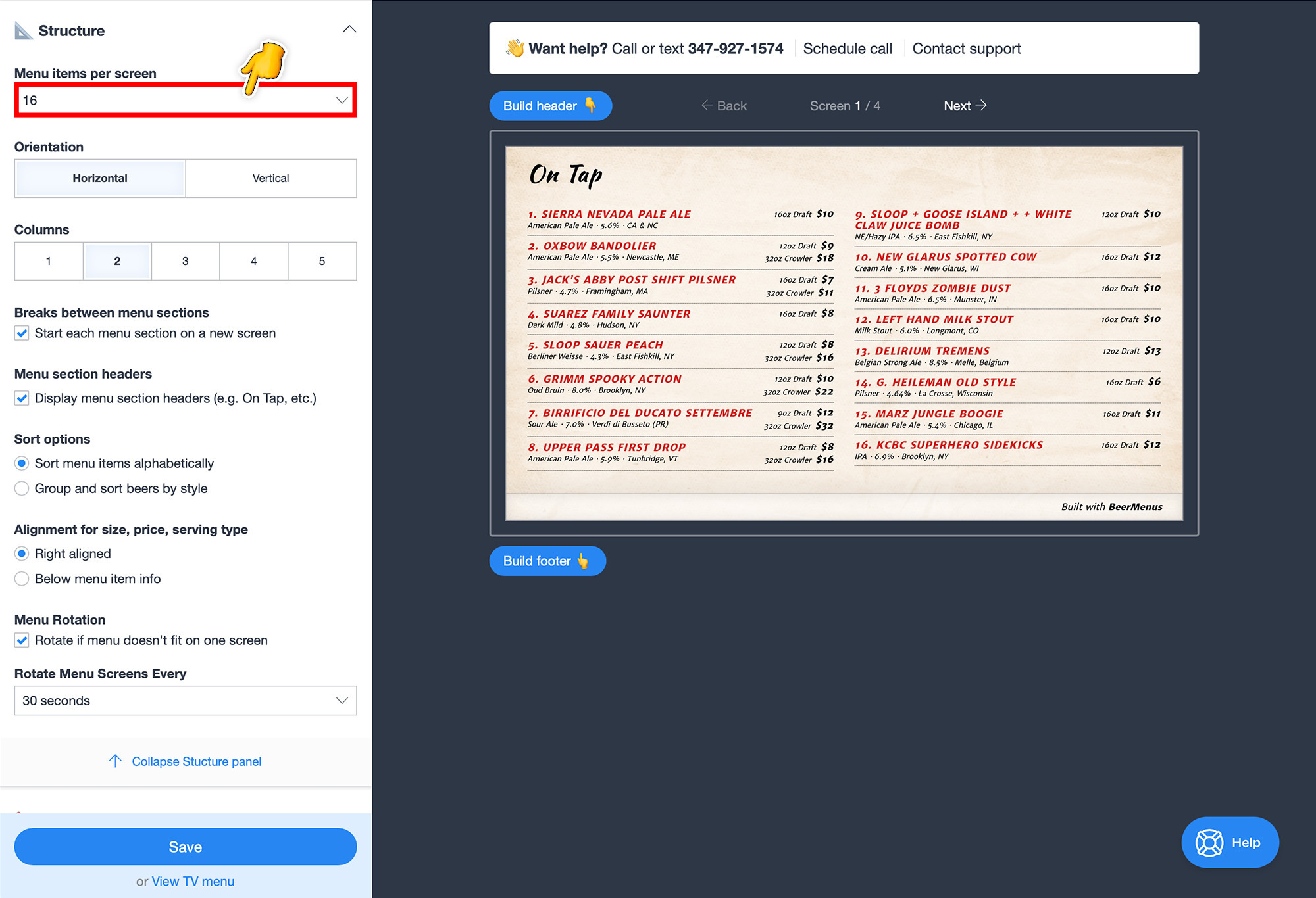 Create a digital beer menu with one click