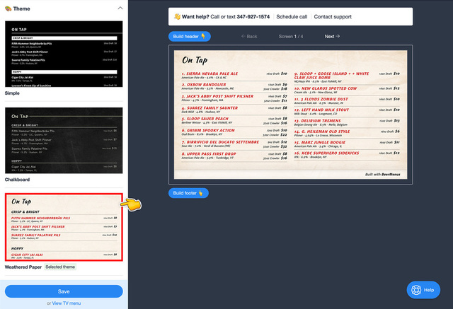 Create a digital beer menu with one click